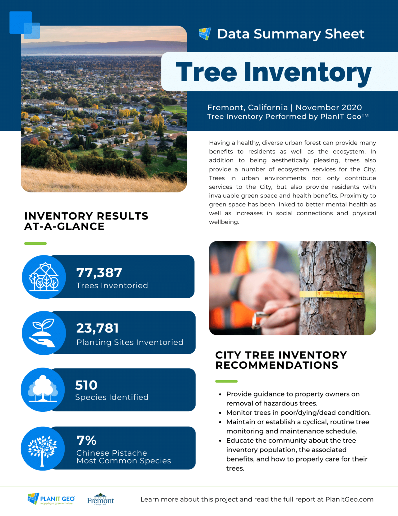 Tree Inventory Project Summary: Fremont, CA, USA | PlanIT Geo™